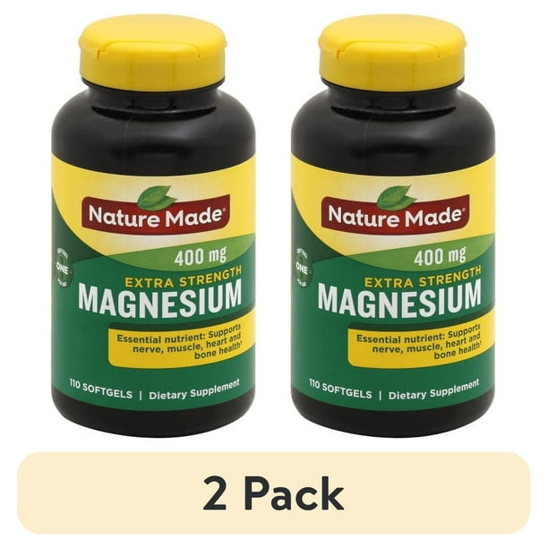 (2 pack) Nature Made Extra Strength Magnesium Oxide 400 mg, Dietary ...