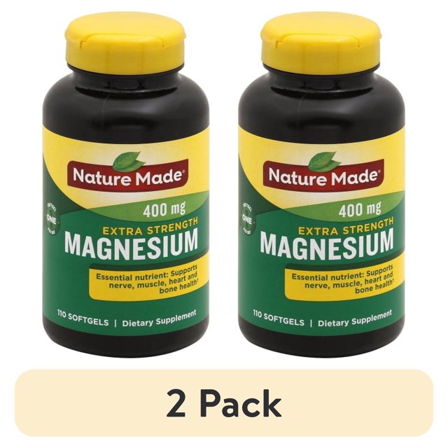 (2 pack) Nature Made Extra Strength Magnesium Oxide 400 mg, Dietary ...