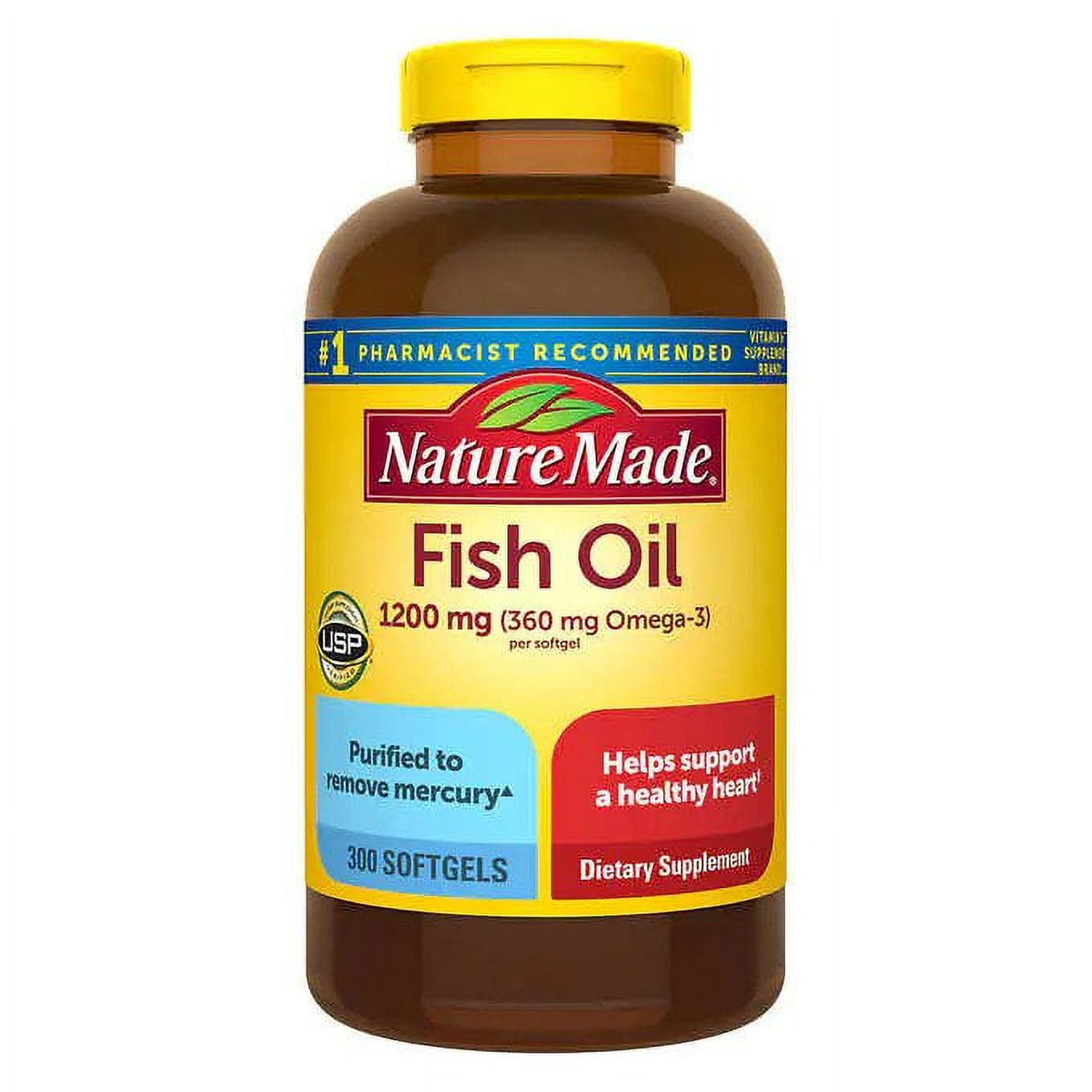 Nature Made Fish Oil Omega-3 1200mg Capsules, 300 Count - Walmart.com