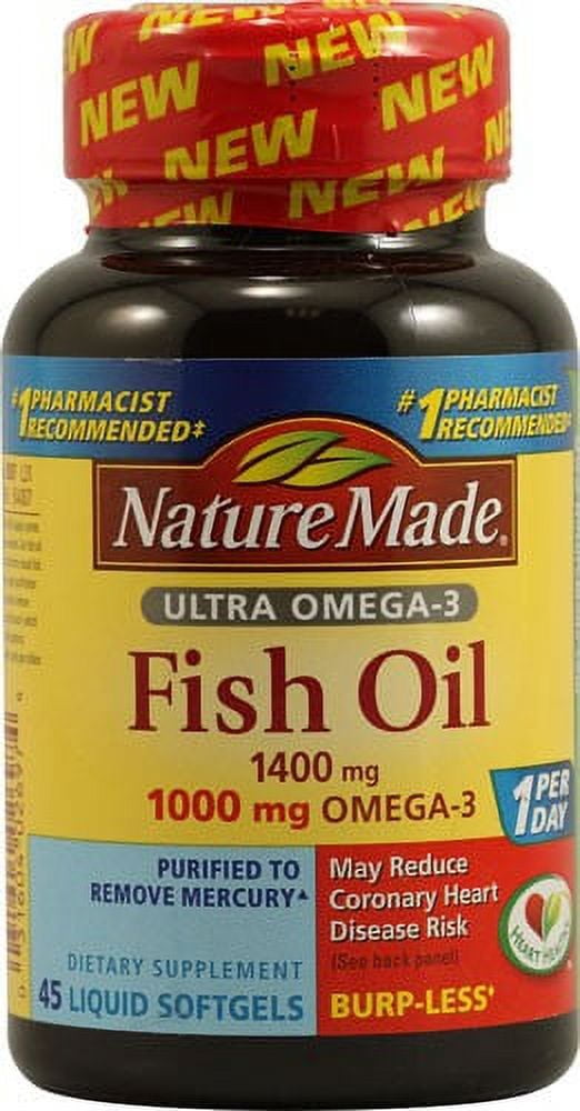 Nature Made Fish Oil Ultra Omega-3 Softgels - 45ct45.0ct - Walmart.com