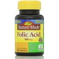 Nature Made Folic Acid Supplement 400 mcg, Supports Nervous System ...