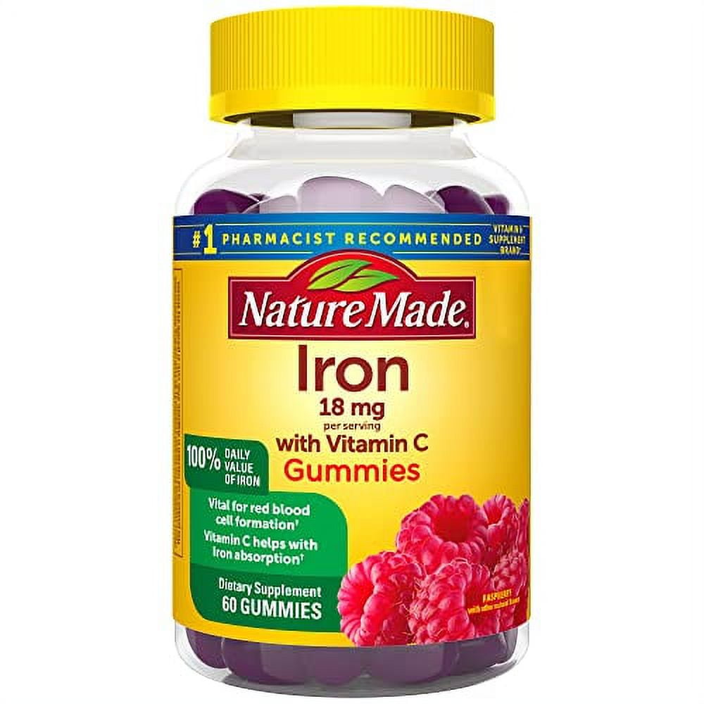 Nature Made Iron 18 mg Gummies, Vitamin C Supplement, Red Blood Cell ...