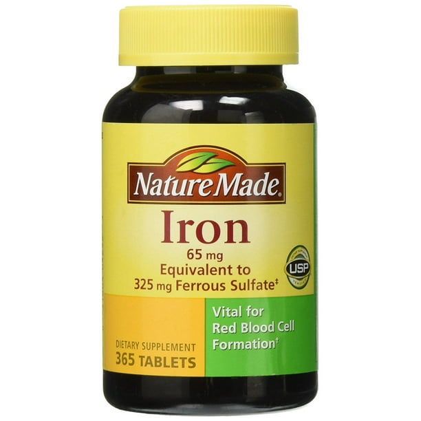 Nature Made Iron Supplement 65 mg 365 Tablets - 2 Pack - Walmart ...