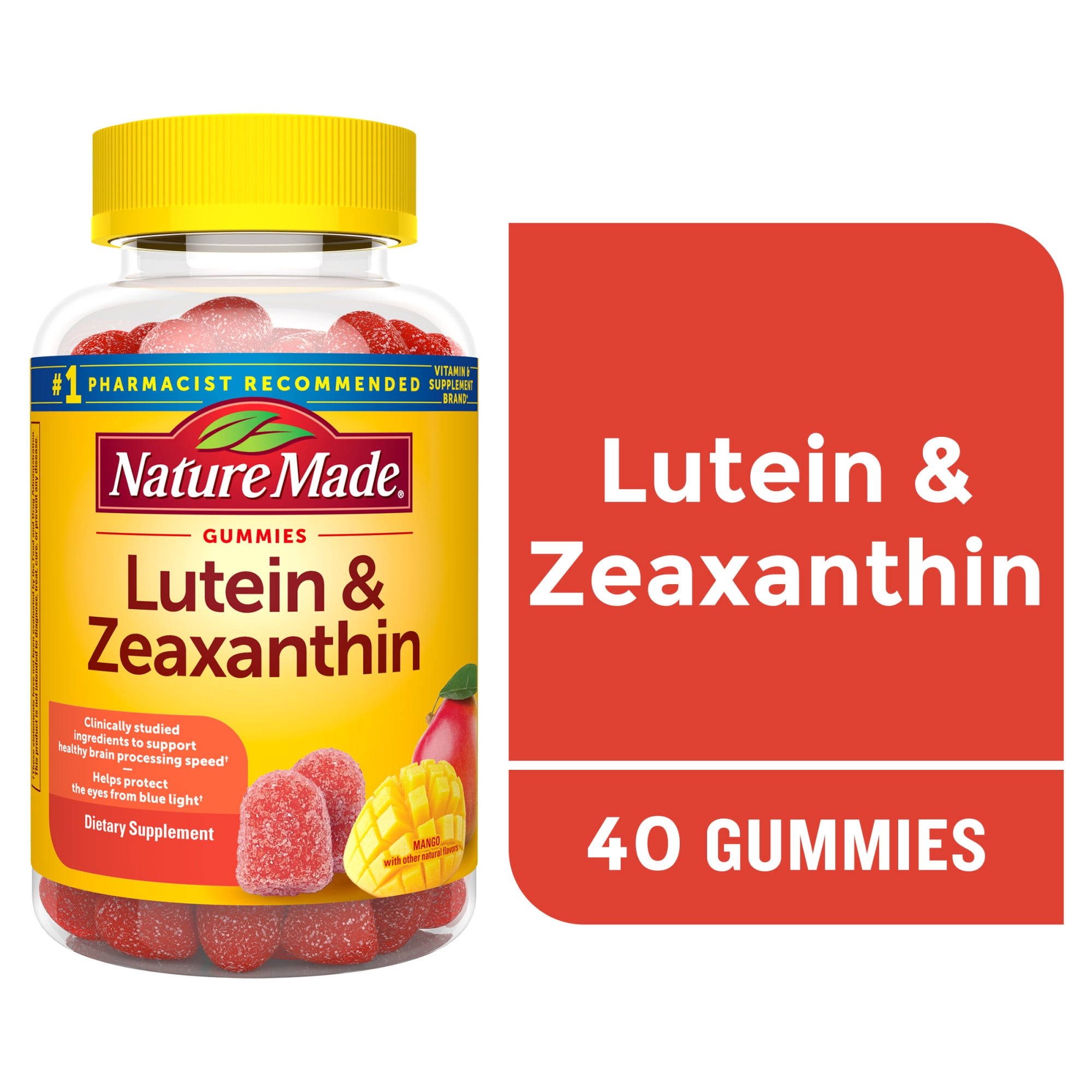 Nature Made Eye Health Care Vision Gummies Lutein & Zeaxanthin, Mango ...