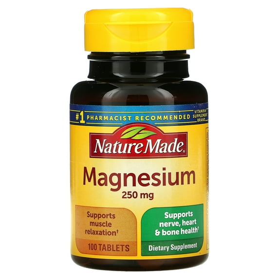 Nature Made Magnesium Oxide 250 mg Dietary Supplement for Muscle, Heart ...