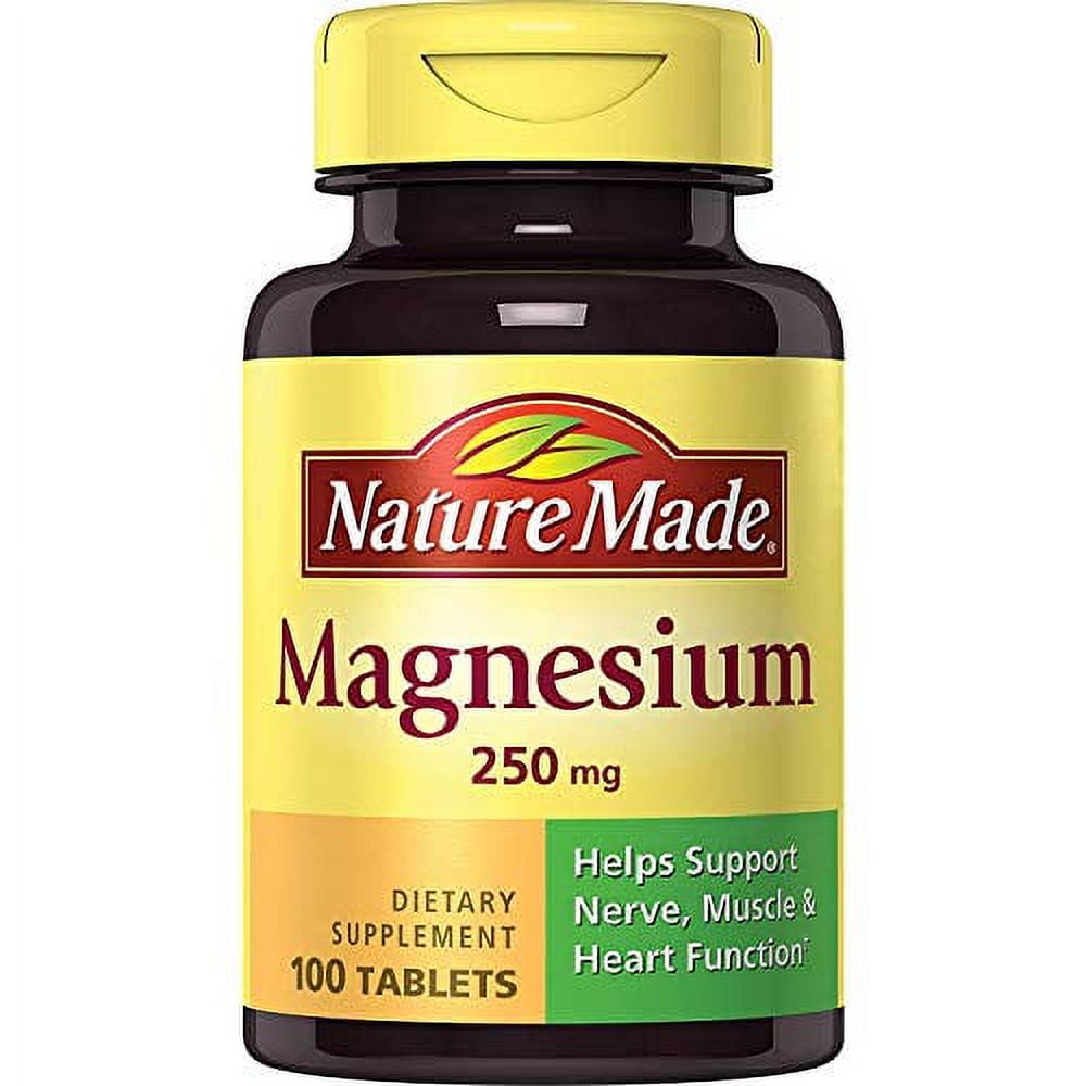 Nature Made Magnesium 250 mg Tablets 100 ea (Pack of 5) - Walmart.com