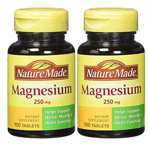Nature Made Magnesium 250mg, 100Count (twin pack) - Walmart.com
