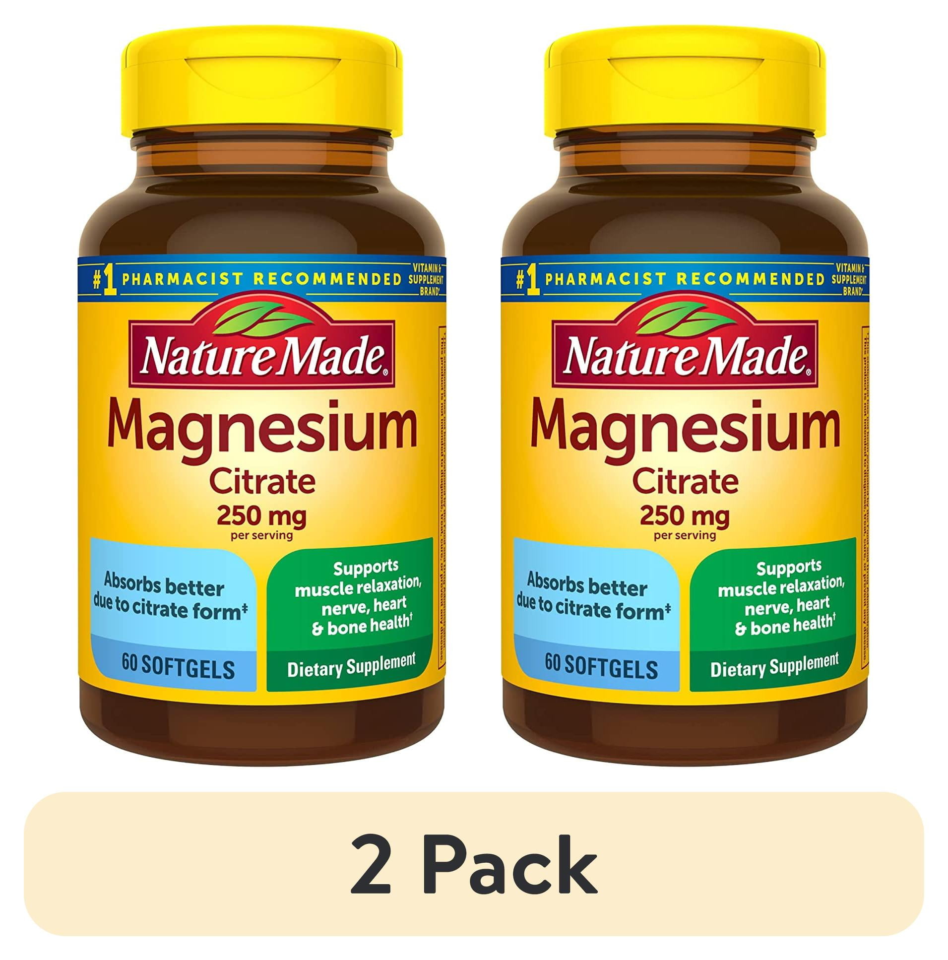 (2 pack) Nature Made Magnesium Citrate 250 mg Softgels Dietary ...