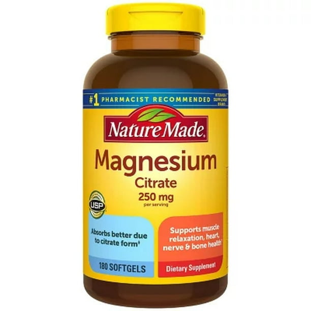 Nature Made Magnesium Citrate 250Mg Softgels 180 Ct. - Walmart Business ...
