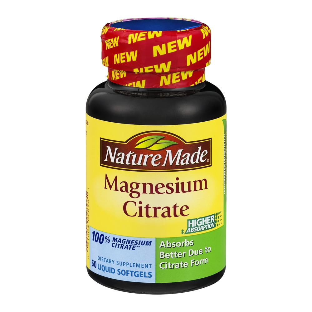 Nature Made Magnesium Citrate 250mg High Absorption Dietary Supplement ...