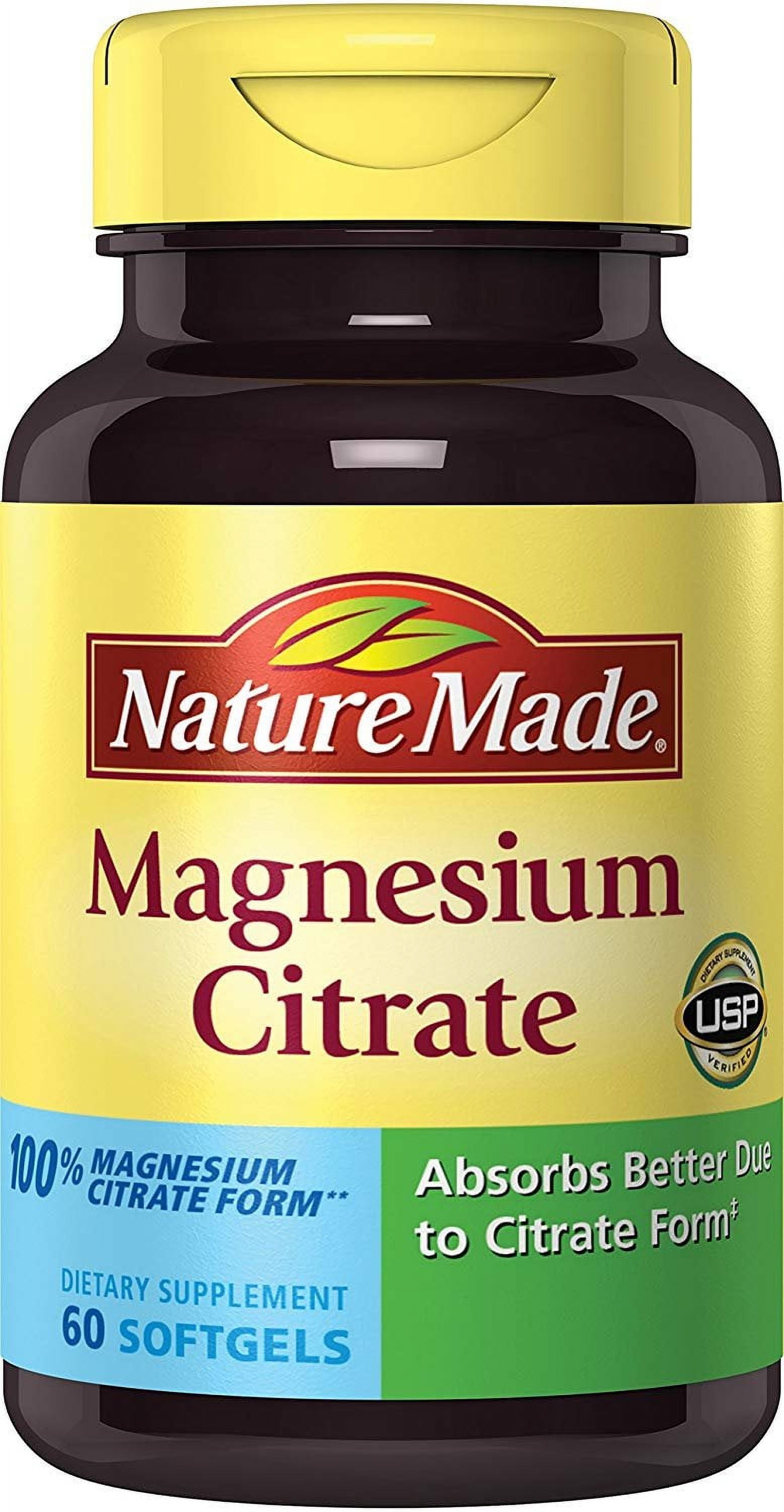 Nature Made Magnesium Citrate Liquid Softgels 60 ea - Walmart.com
