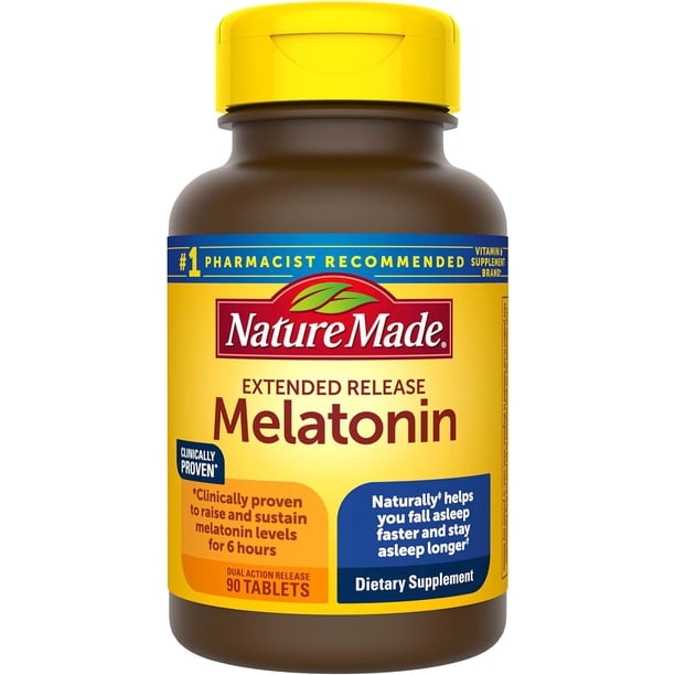 Nature Made Melatonin 4mg Extended Release Tablets, 100% Drug Free ...