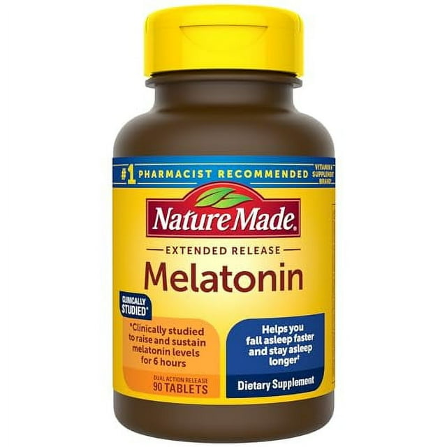 Nature Made Melatonin 4mg Extended Release Tablets, 100% Drug Free ...