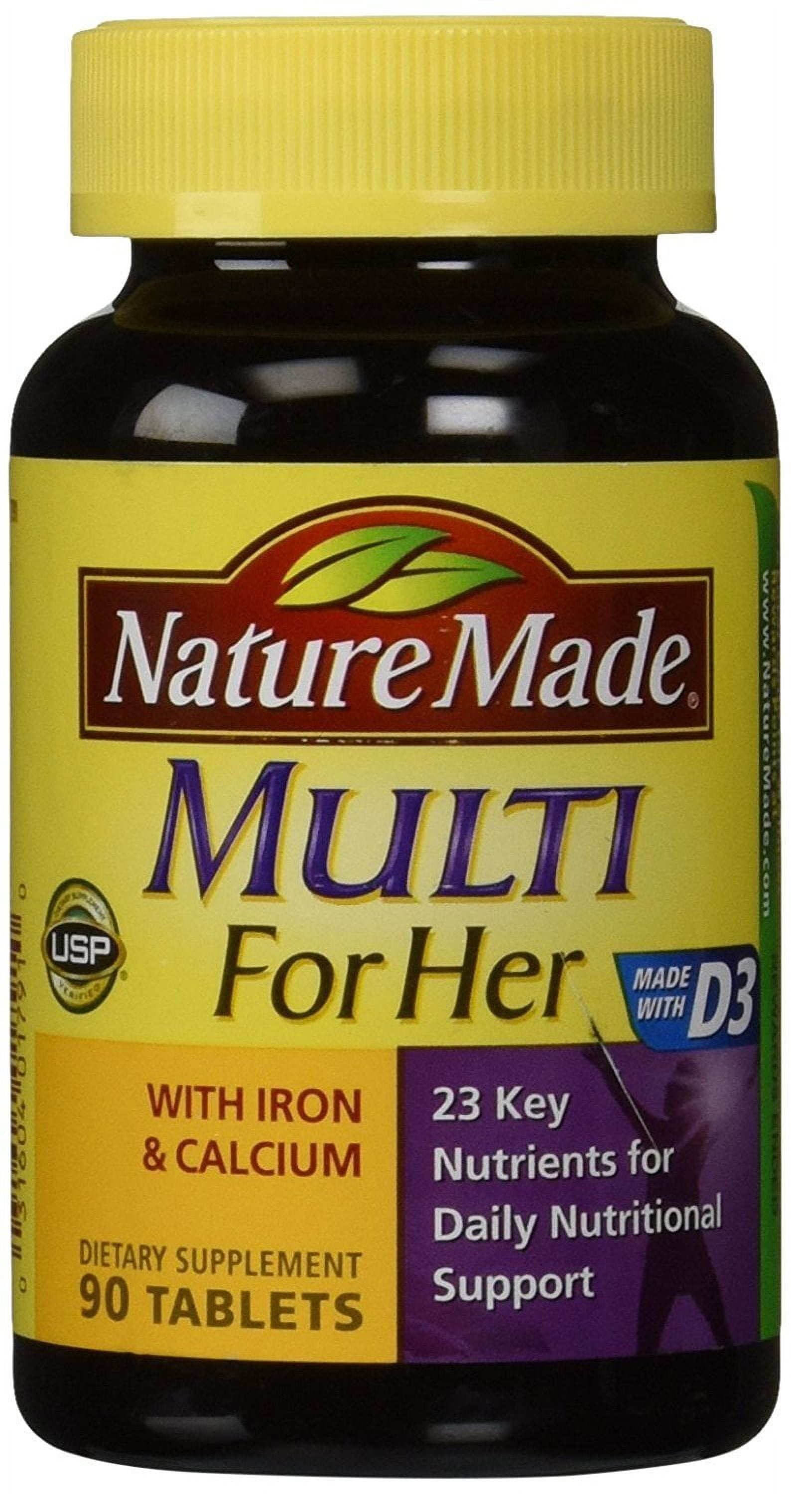 Nature Made Multi For Her, Dietary Supplement Tablets with Vitamin D3 ...