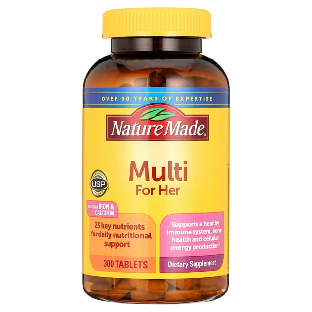 Nature Made Women's Multivitamin Tablets, Daily Nutrition, 300 ct ...