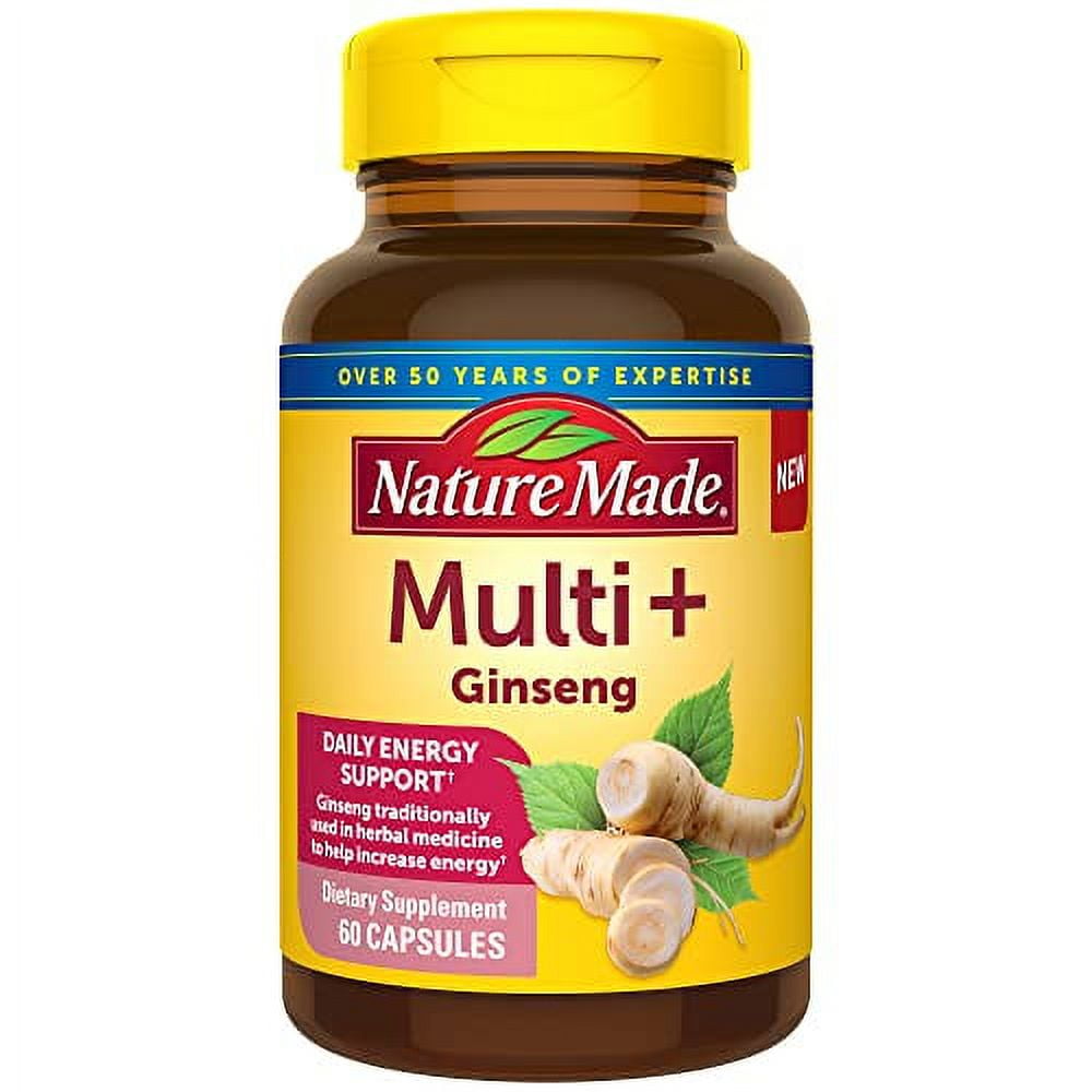 Nature Made Multi + Ginseng, Multivitamin for Women and Men, Daily Energy Multivitamin for Men ...