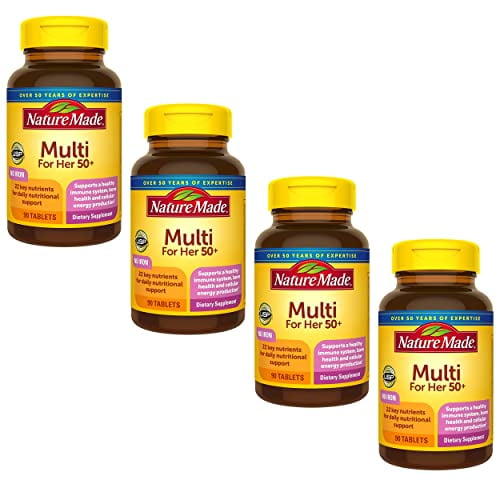 Nature Made Multi for Her 50+ Vitamin/Mineral Tablets 90 ea (Pack of 4 ...