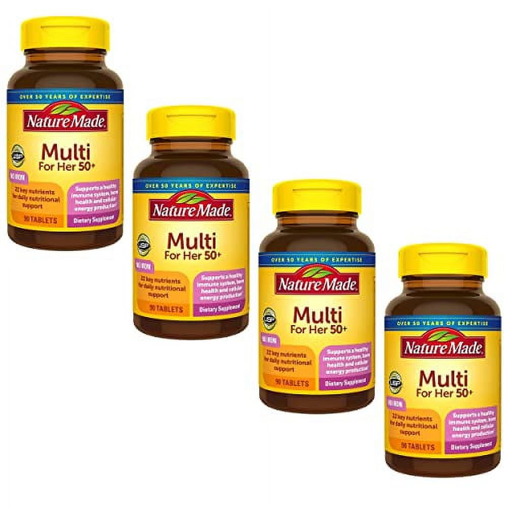 Nature Made Multi for .. Her 50+ Vitamin/Mineral Tablets .. 90 ea (Pack ...