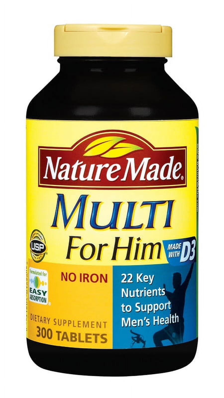 Nature Made Multi Vitamins for Men, 300 Tablet Bottle with 25 Key ...