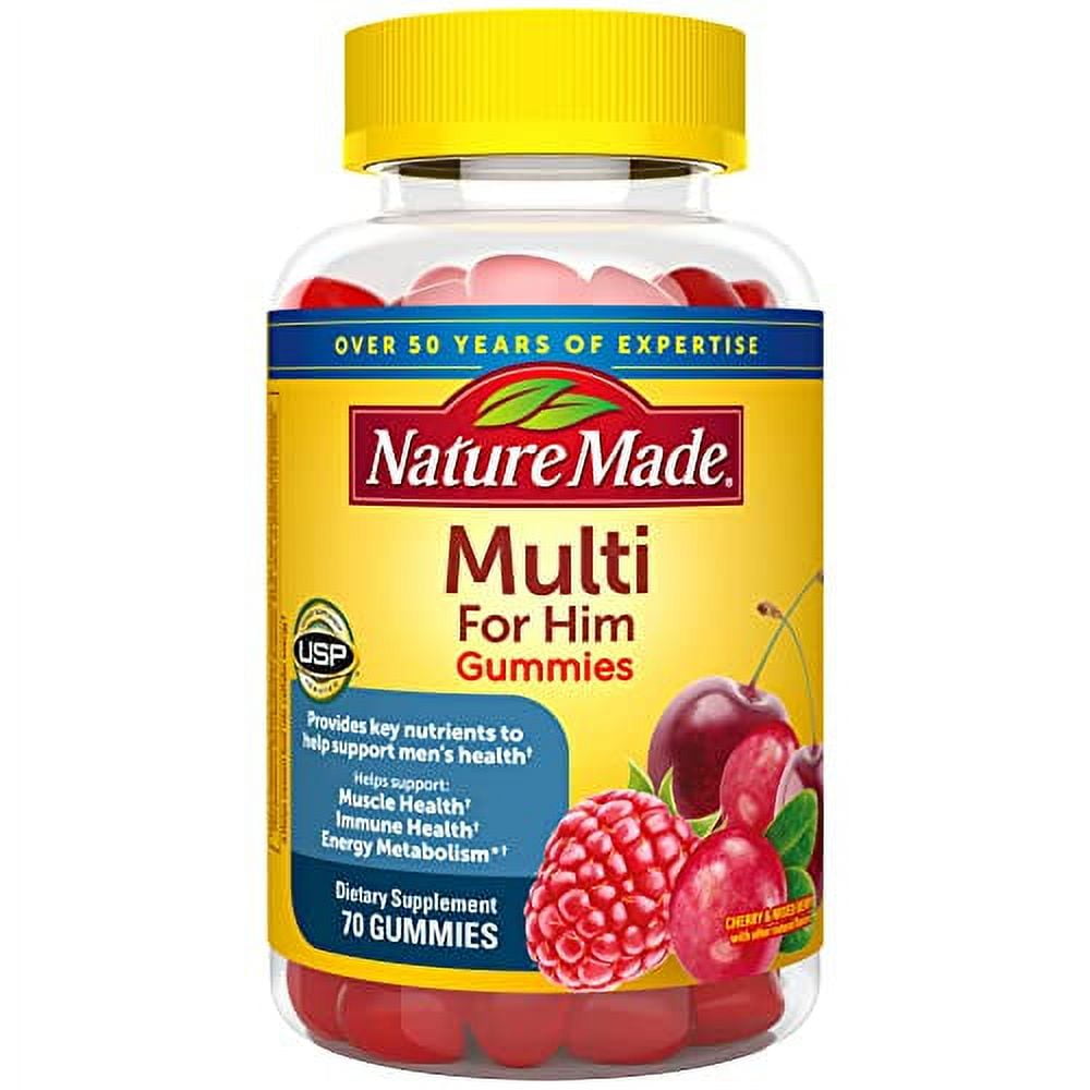 Nature Made Multi for Him - 70 Gummy Multivitamins for Men, Energy ...