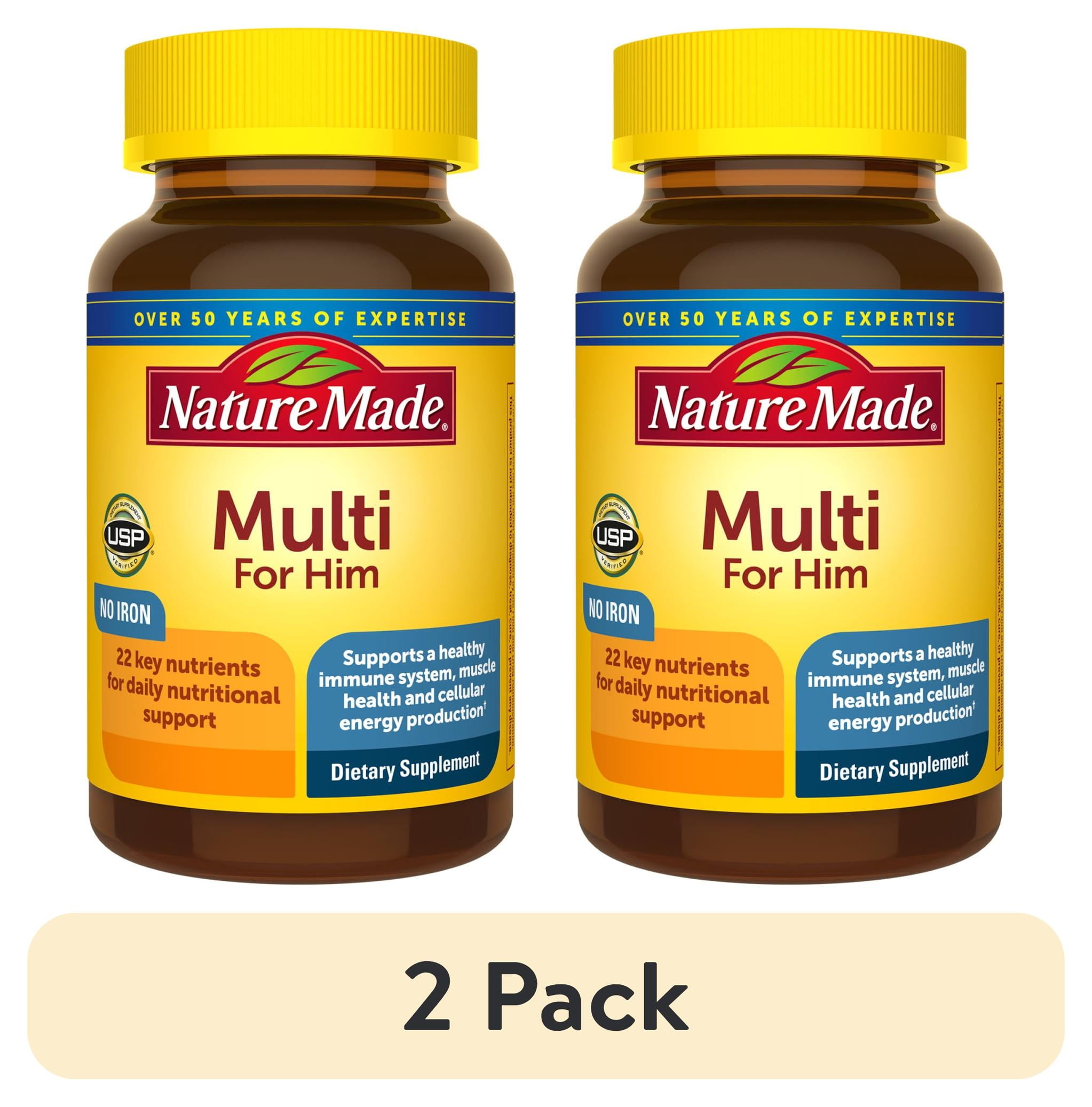 (2 pack) Nature Made Men's Multivitamin Tablets, 90 Count for Daily ...