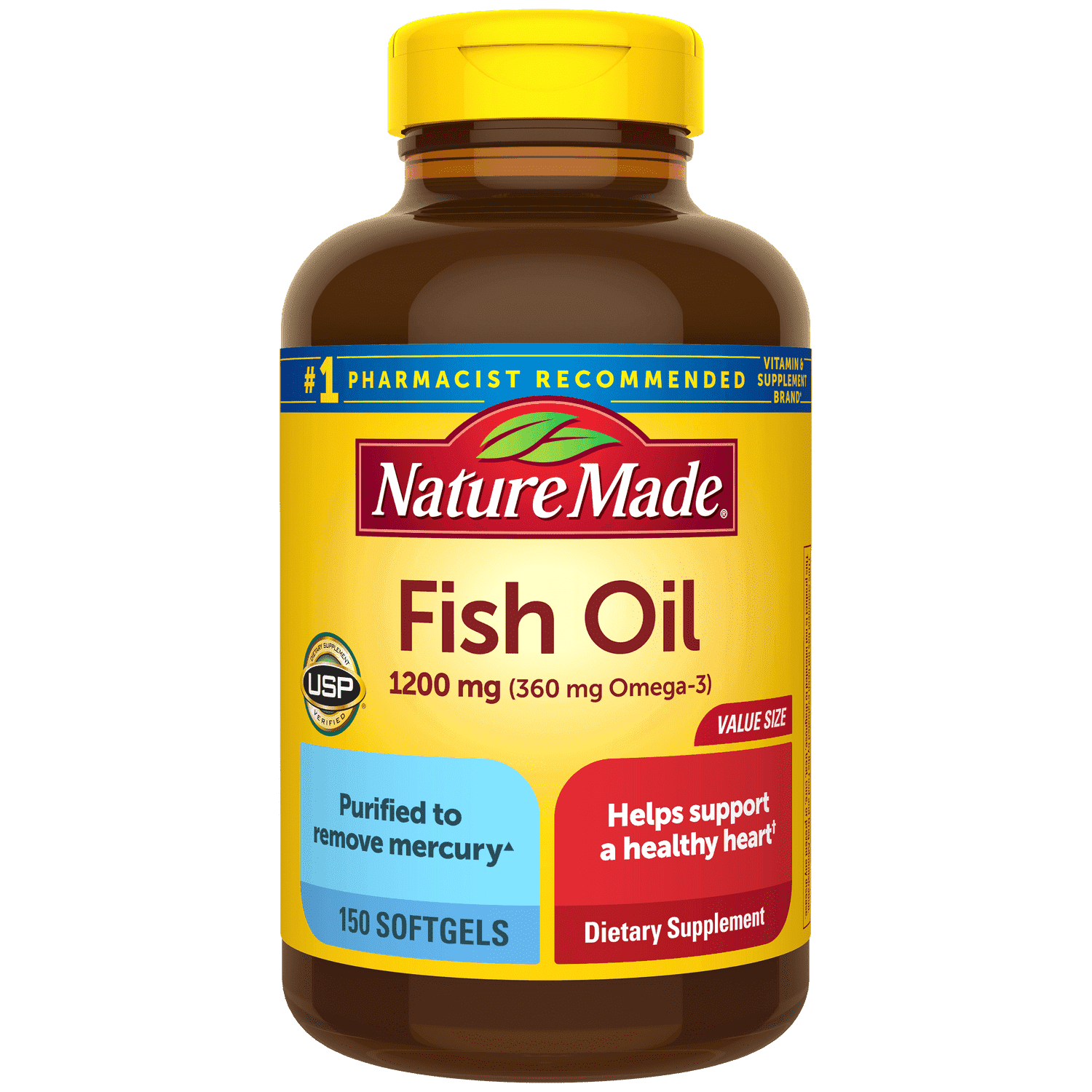 Nature Made Omega 3 Fish Oil 1200mg, 150 Count. - Walmart.com