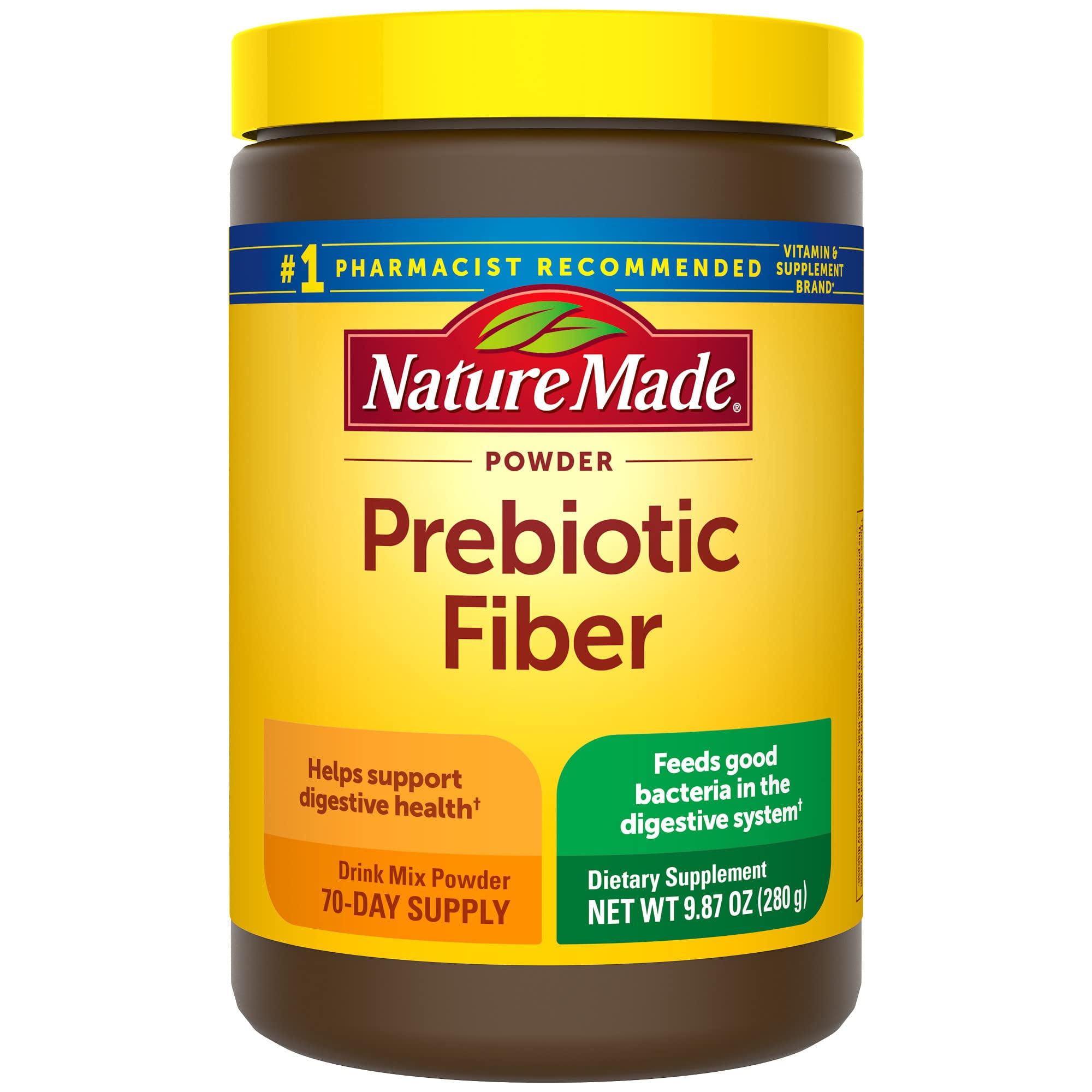 Nature Made Prebiotic Fiber Powder, Taste Free & Sugar Free Prebiotic ...