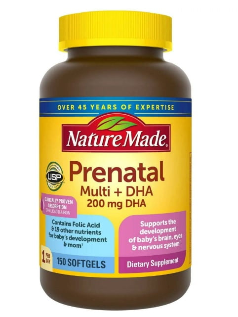 Nature Made Prenatal + DHA, 200 mg Softgels (150 ct.) 2 Pack - Walmart.com