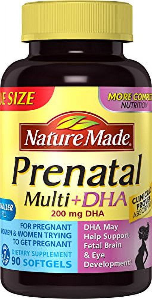 Nature Made Prenatal + DHA 200 mg Softgels Value Size 90 Ct - Walmart.com