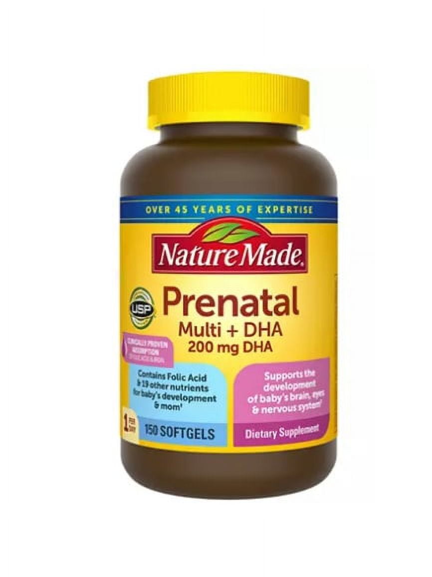 Nature Made Prenatal Plus DHA, 200mg Softgels, 150 Count - Walmart.com