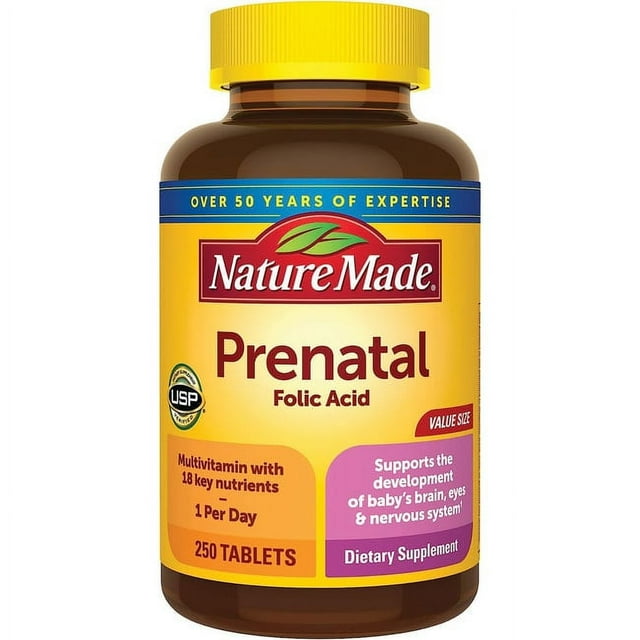 Nature Made Prenatal Folic Acid 250 Tabs - Walmart.com