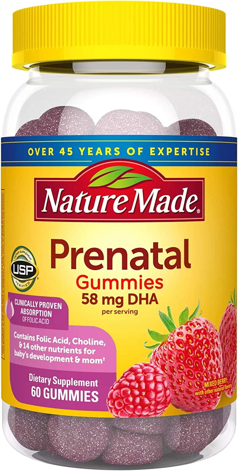 Nature Made Prenatal Gummies with DHA and Folic Acid, Dietary ...