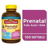 Nature Made Prenatal Softgels with Folic Acid + DHA, Iron, Pregnancy ...