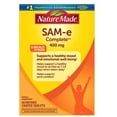 Nature Made SAM-e Advanced, 400 mg, 60 Tablets, Mood, Liver, Joint ...