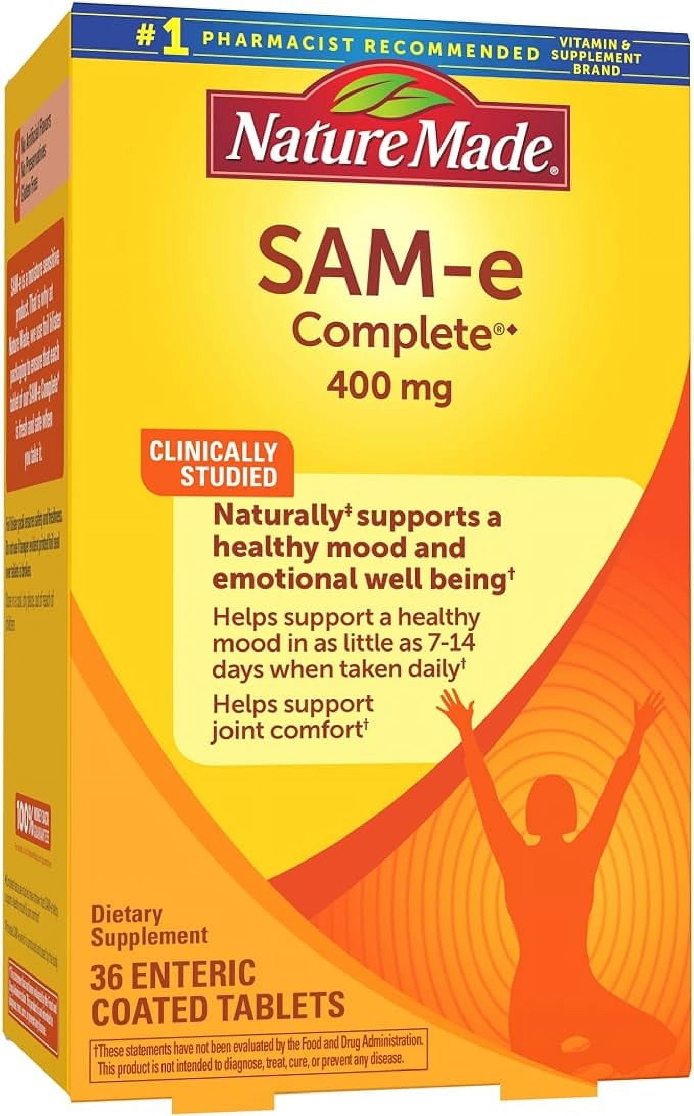Nature Made SAM-e Complete 400 mg Dietary Supplement for Mood Support ...