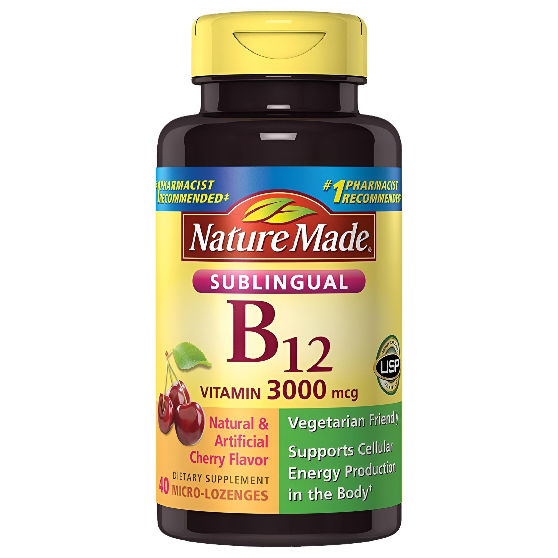 Nature Made Vitamin B12 3000 mcg, Sublingual Lozenges, Cherry Flavor ...