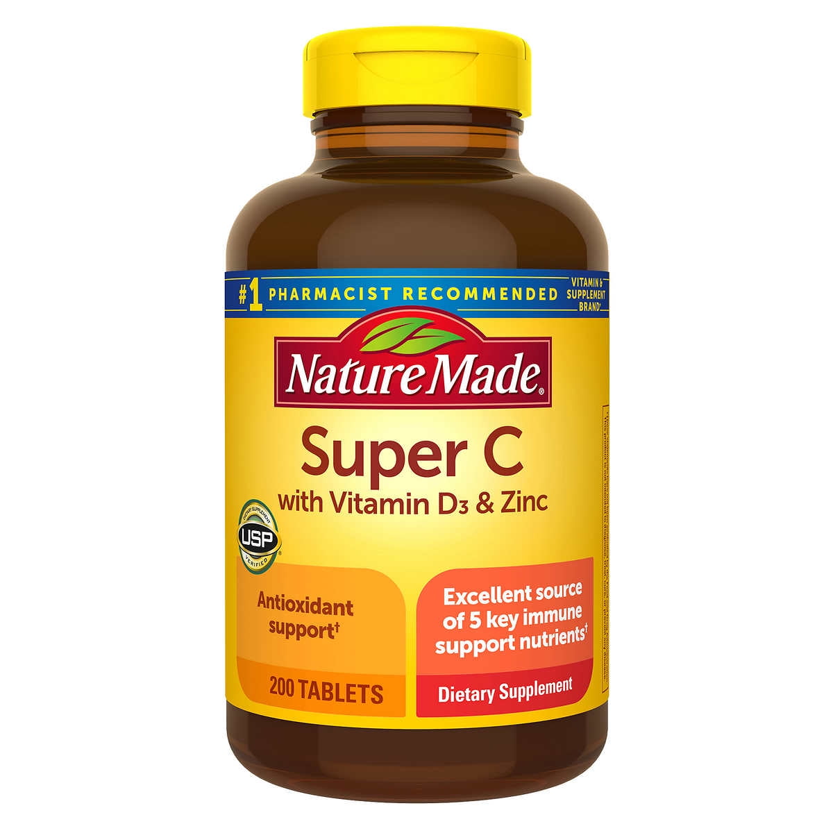 Nature Made Super C Immune Support with Vitamin D3, E, A, Zinc ...