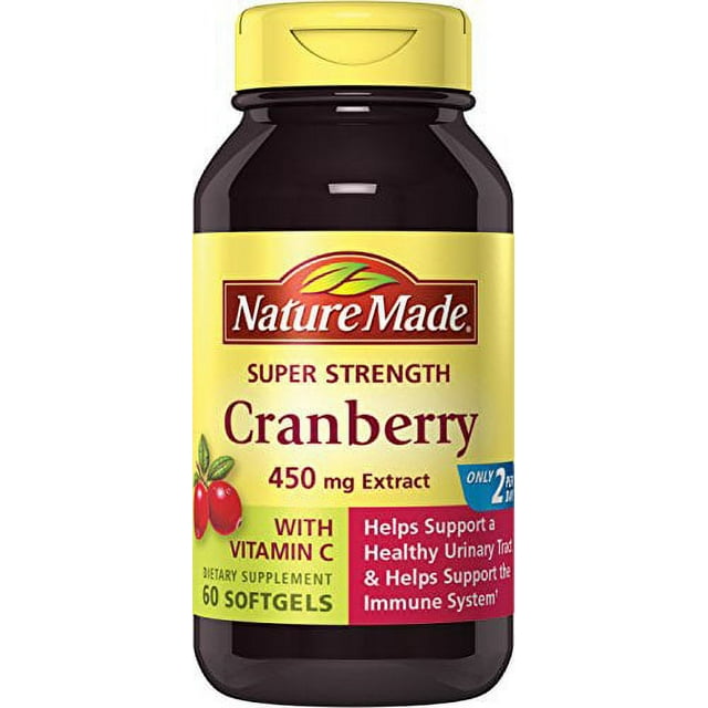 Nature Made Super Strength Cranberry, Vitamin C Supplement Capsules ...
