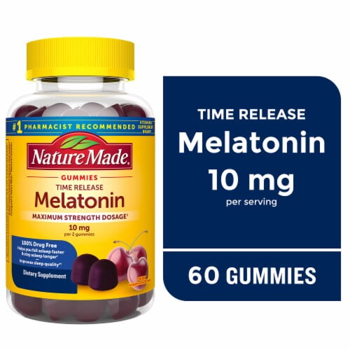 Nature Made Time Release Melatonin Maximum Strength Dosage Gummies 10 ...