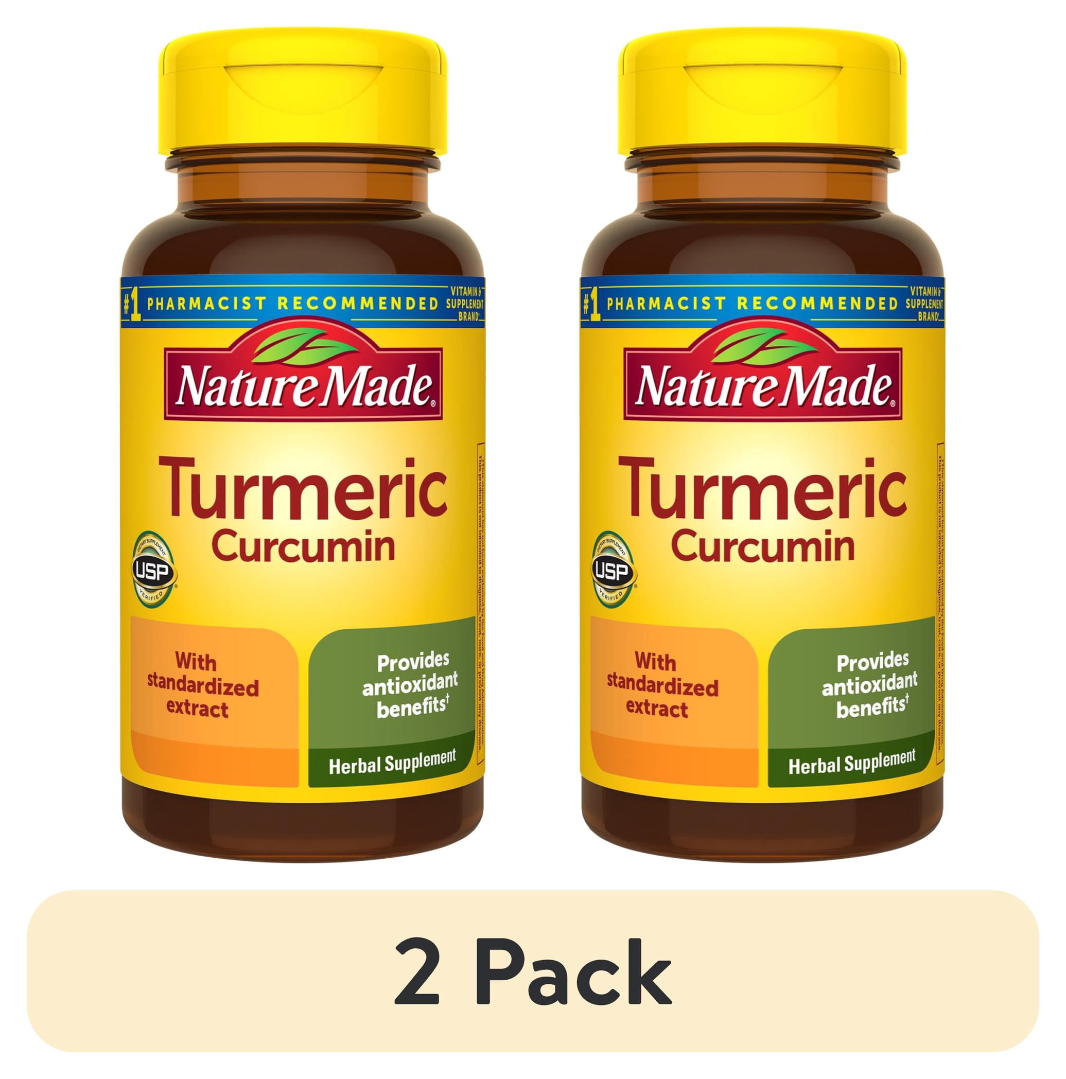 (2 pack) Nature Made Turmeric Curcumin 500 mg Capsules, Herbal ...
