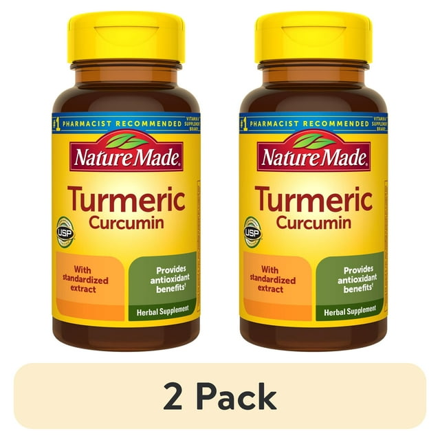 (2 pack) Nature Made Turmeric Curcumin 500 mg Capsules, Herbal ...