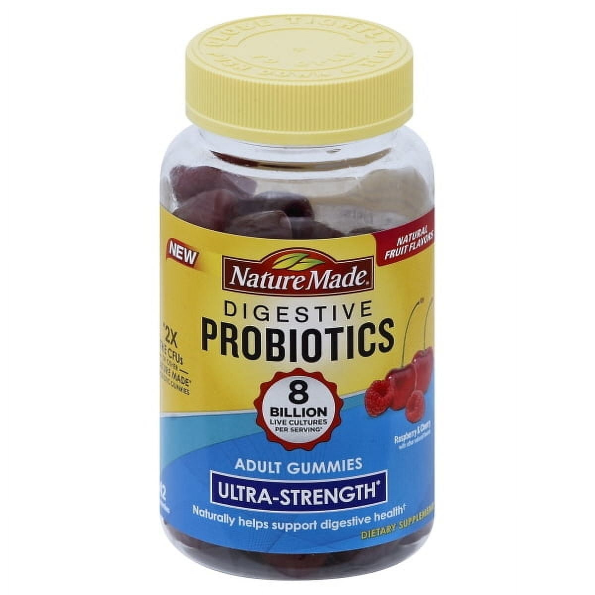Nature Made Ultra Strength Probiotic Gummies, Raspberry & Cherry, 4 42 ...