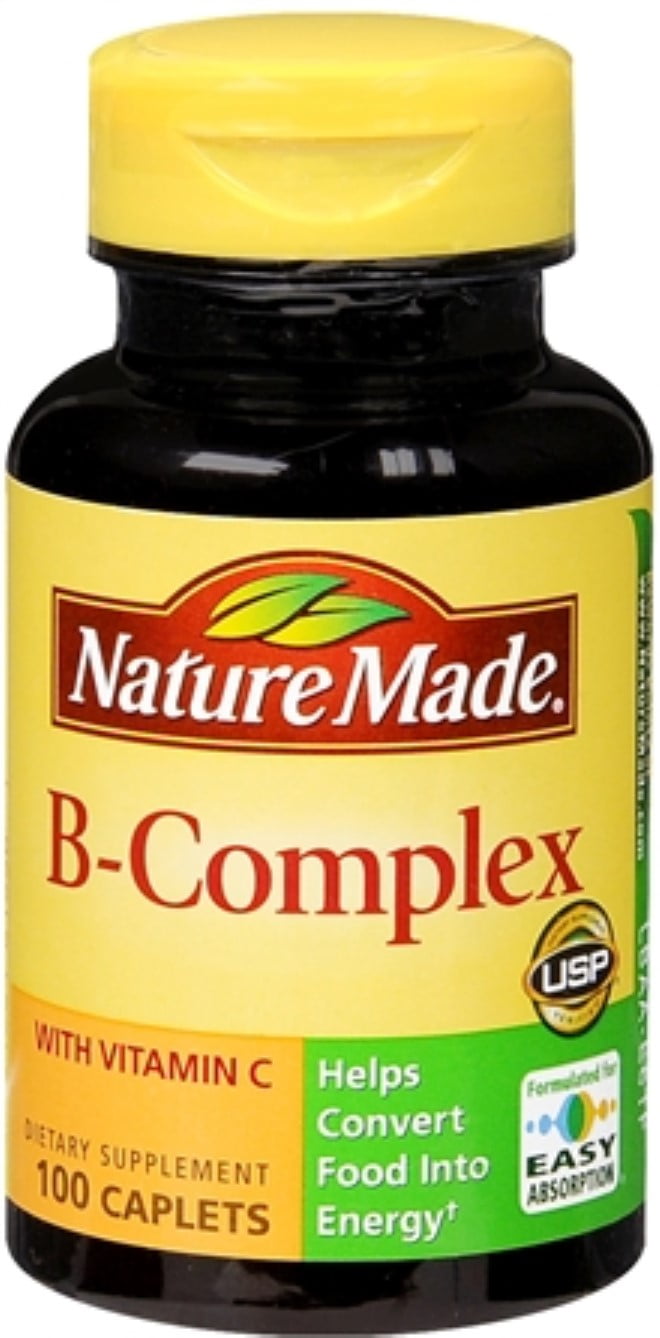 Nature Made Vitamin B-Complex Caplets, 300 mg Vitamin C, Pack of 3, 100 ...