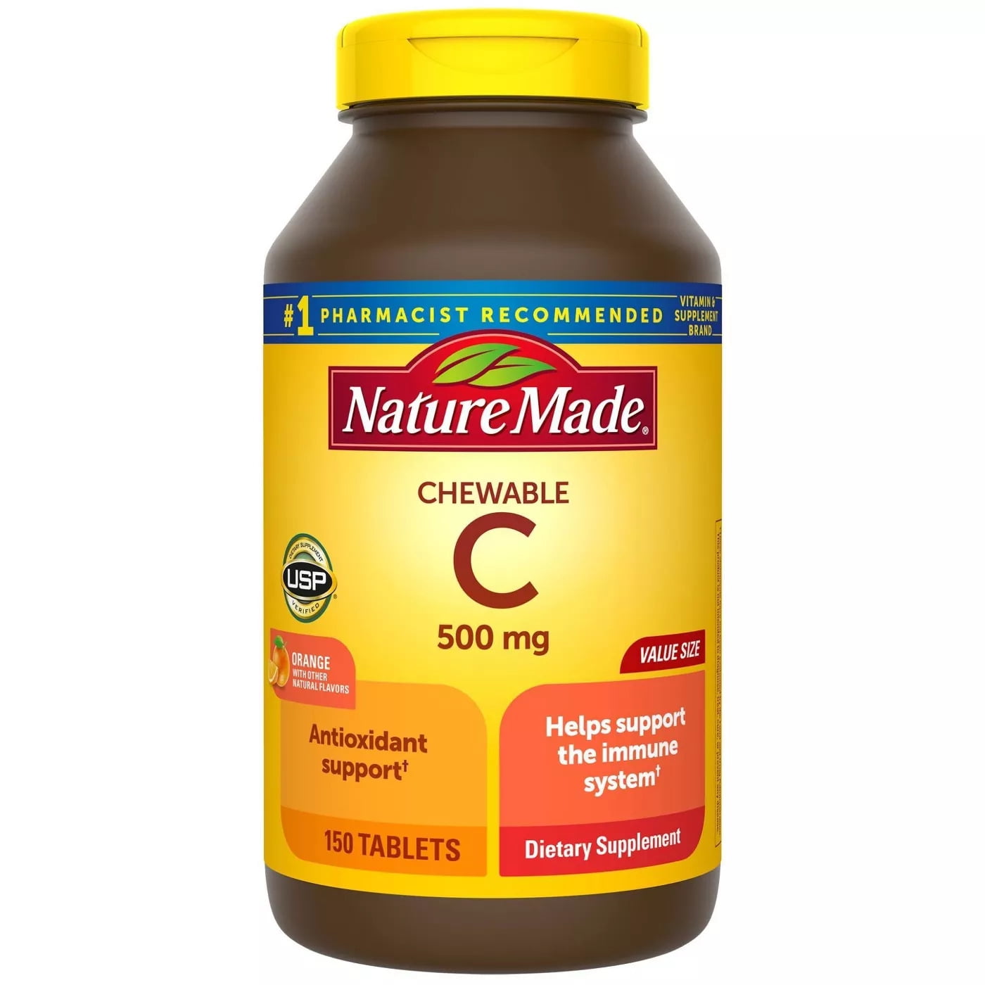 Nature Made Vitamin C 500 mg. Chewable, Value Size 150 Tablets ...