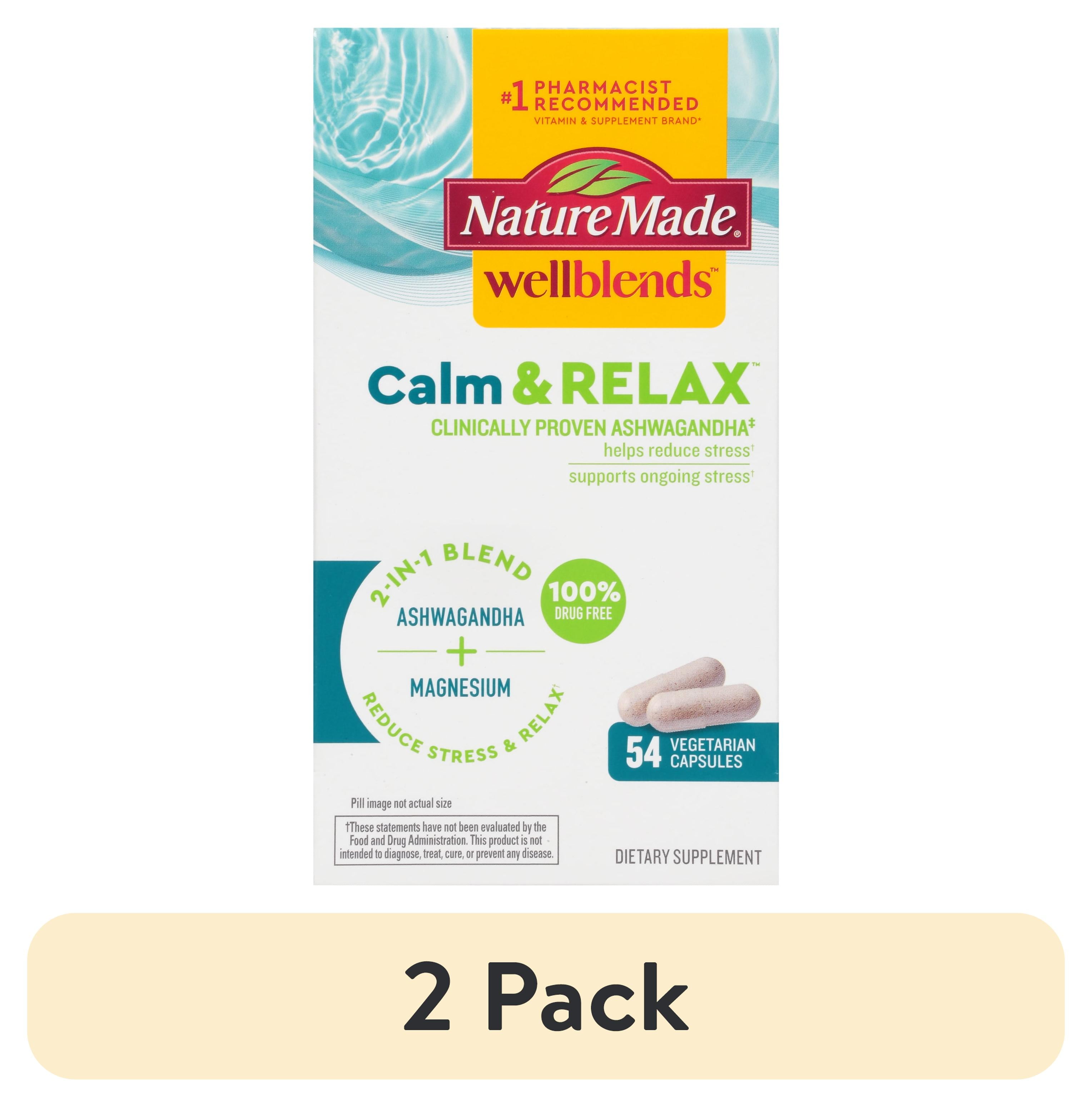 (2 pack) Nature Made Wellblends Calm & Relax, Ashwagandha 125mg ...