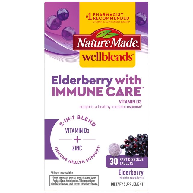 Nature Made Wellblends Elderberry Immunity Vitamins with Vitamin D3 ...