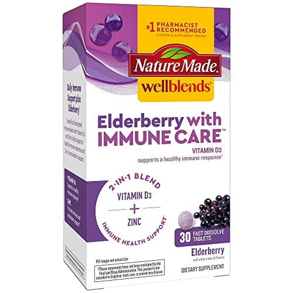 Nature Made Wellblends Elderberry .. with ImmuneCare, Vitamin D3 .. and ...