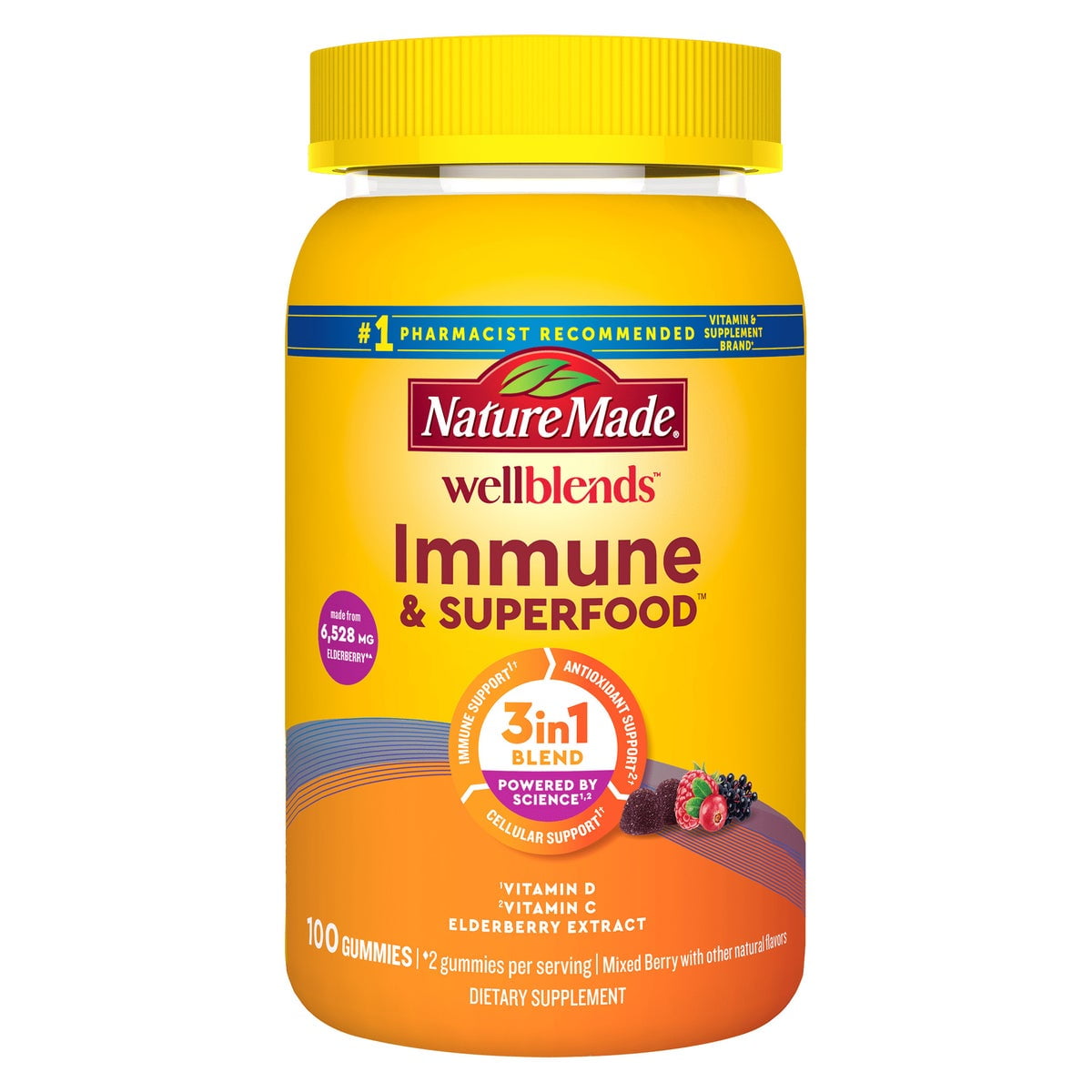 Nature Made Wellblends Immune Superfood Gummy, 100 Gummies - Walmart.com