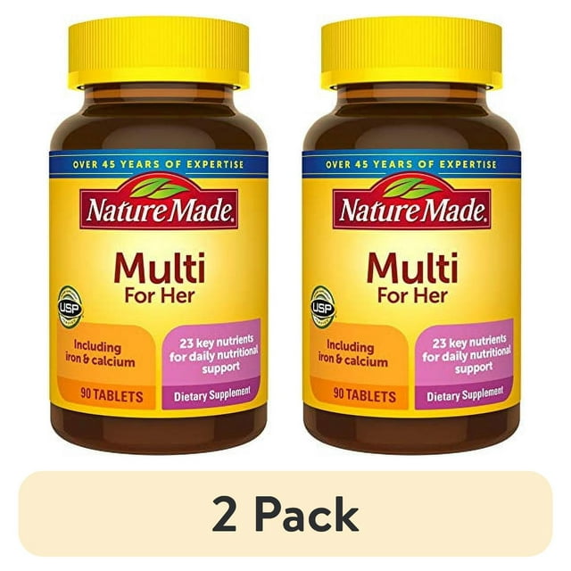 (2 pack) Nature Made Women's Multivitamin Tablets, 90 Count for Daily ...