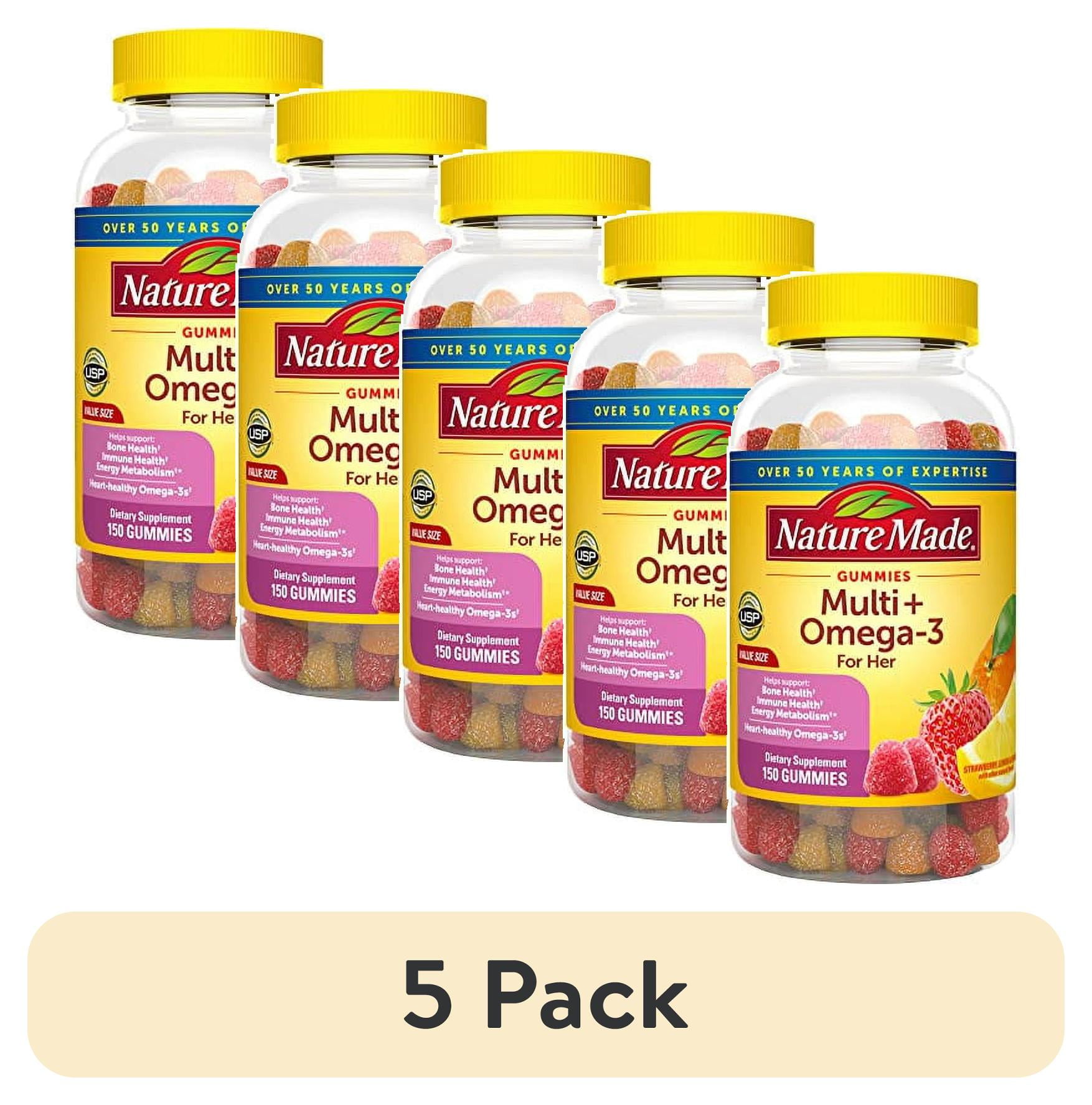(5 pack) Nature Made Womens Multivitamin with Omega-3, Multivitamin for ...